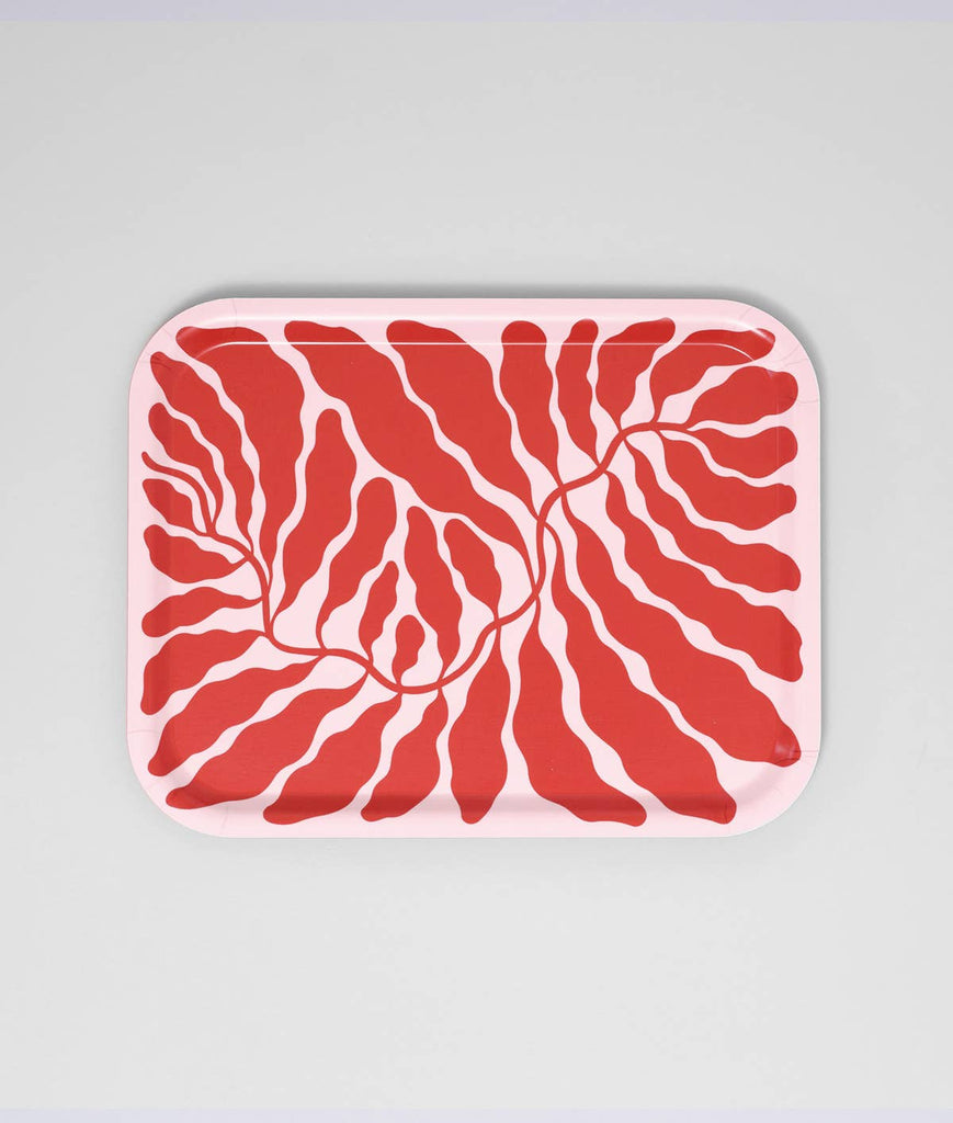 Red Leaves Small Rectangle Birch Serving Tray | Humboldt House